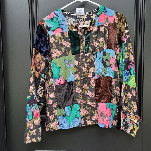 fashion fuse | Tops | Funky Vintage Y2k Fashion Fuse Boho Patchwork ...